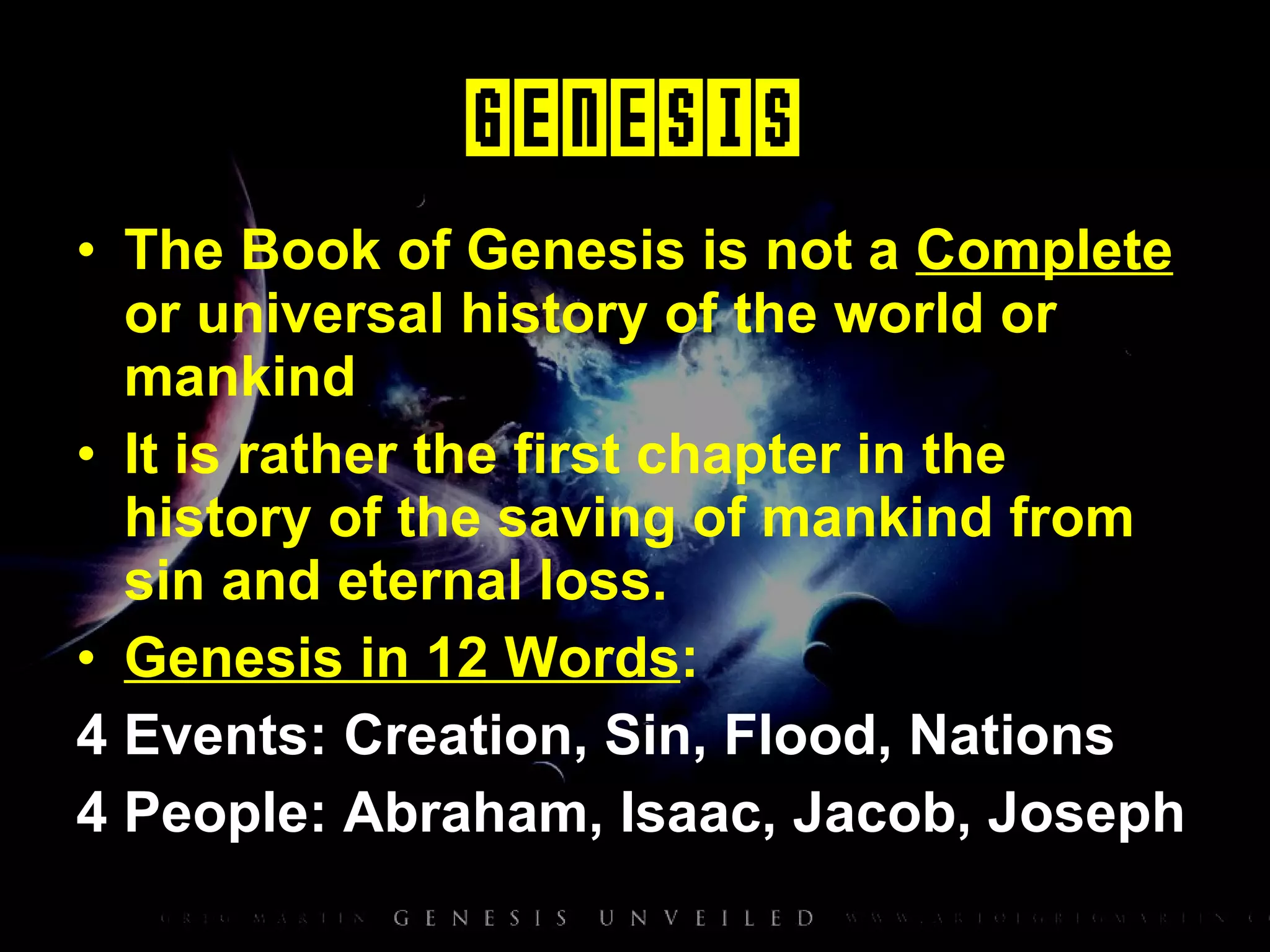 Genesis and Old Testament Basics | PPT
