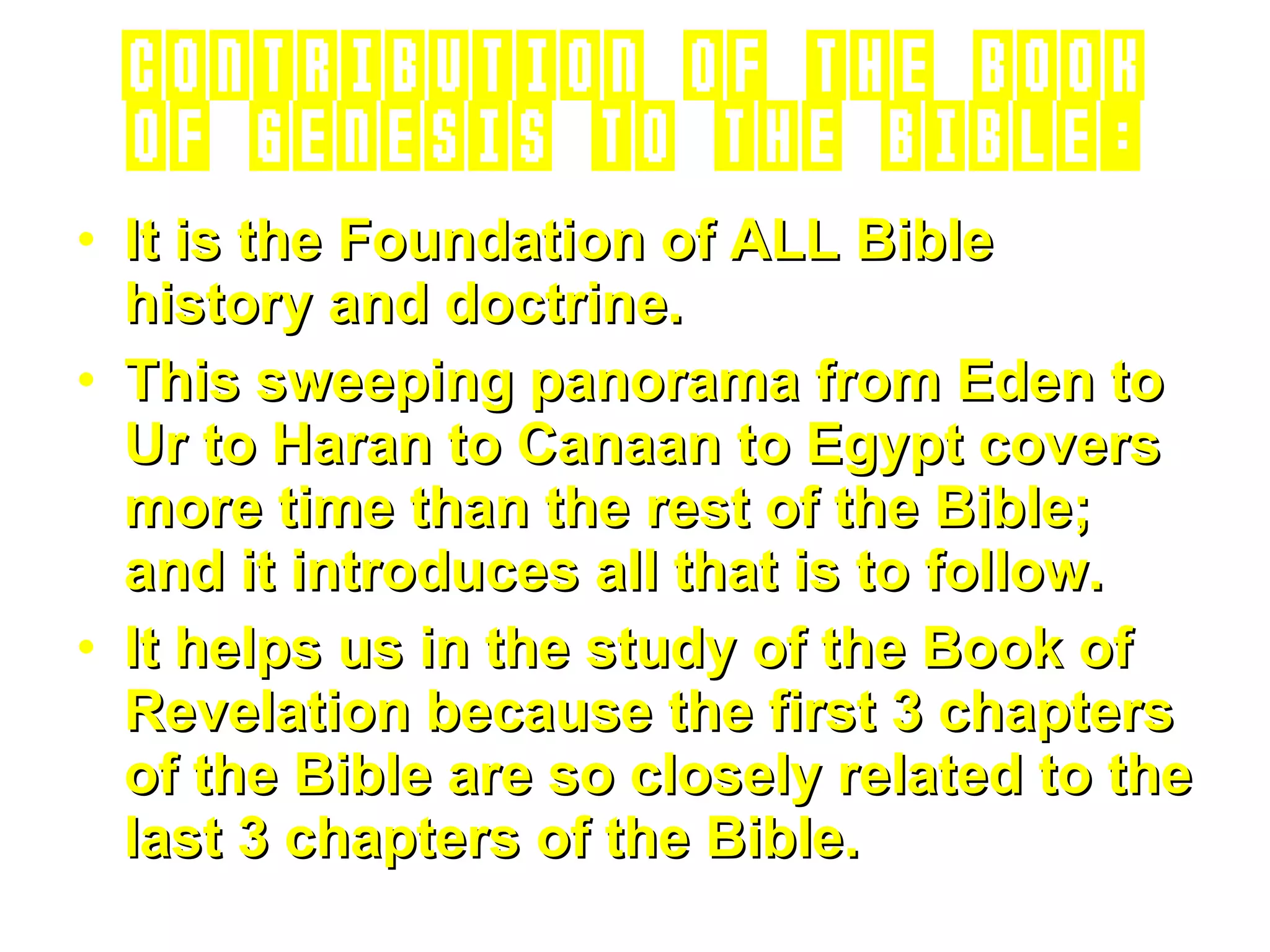 Genesis and Old Testament Basics | PPT