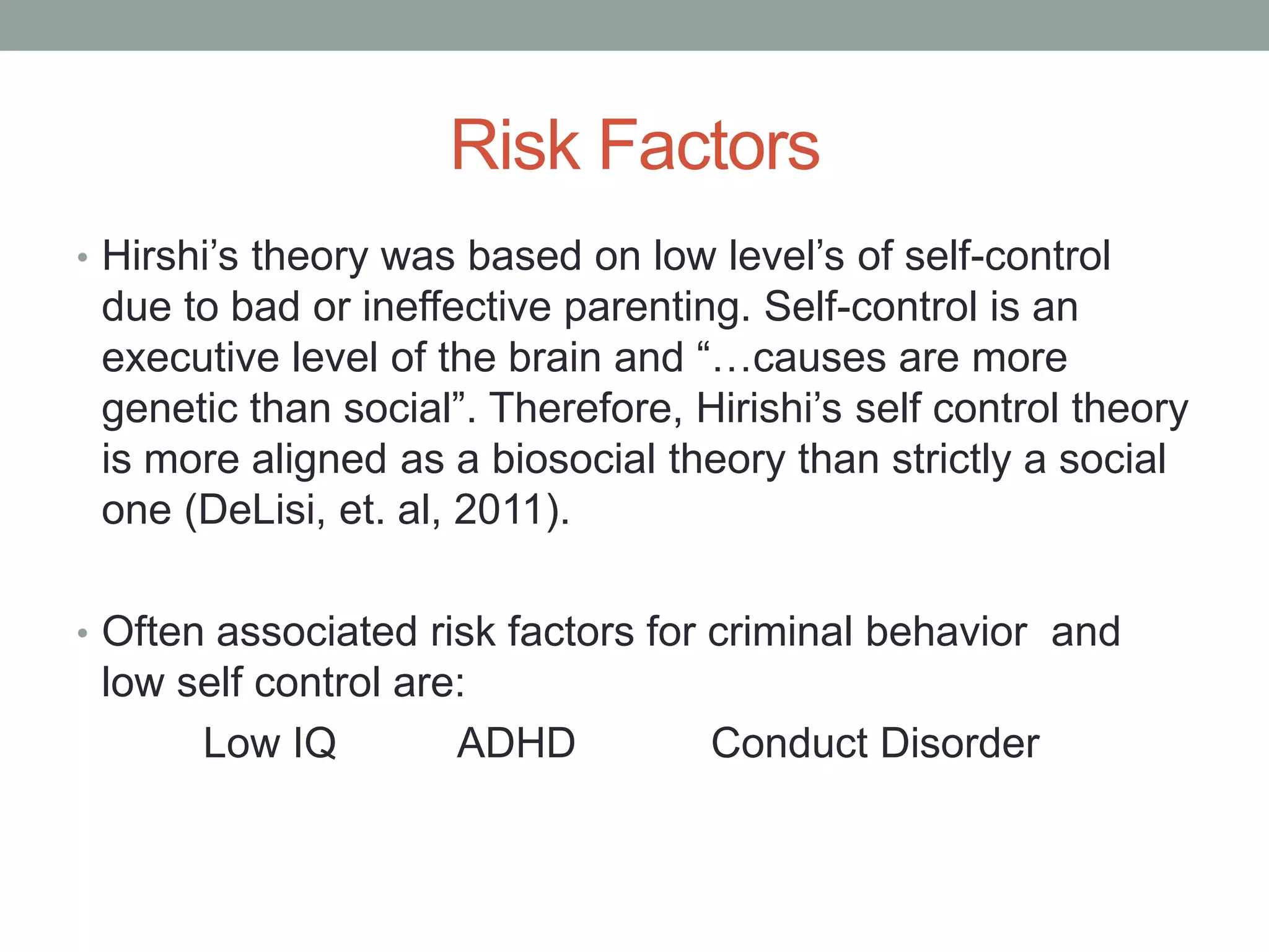 Genes self control theory | PPT