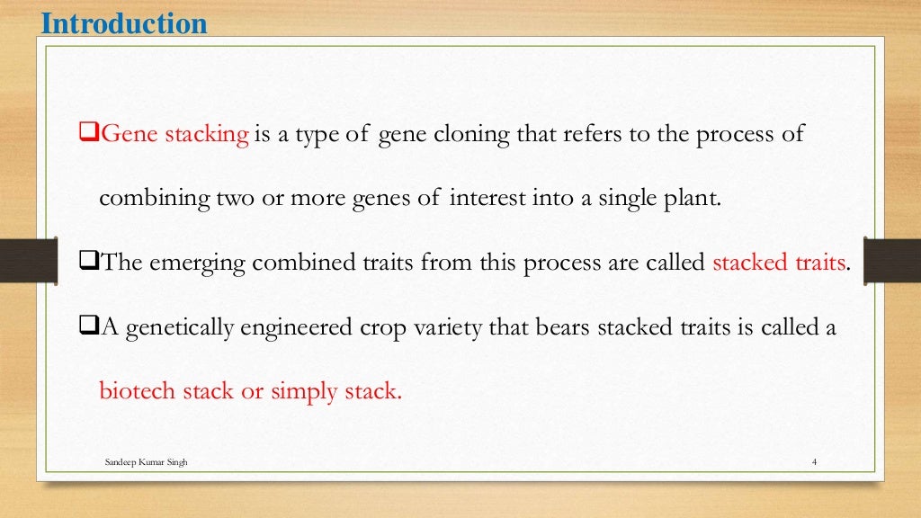 Gene stacking sk singh | PPTX