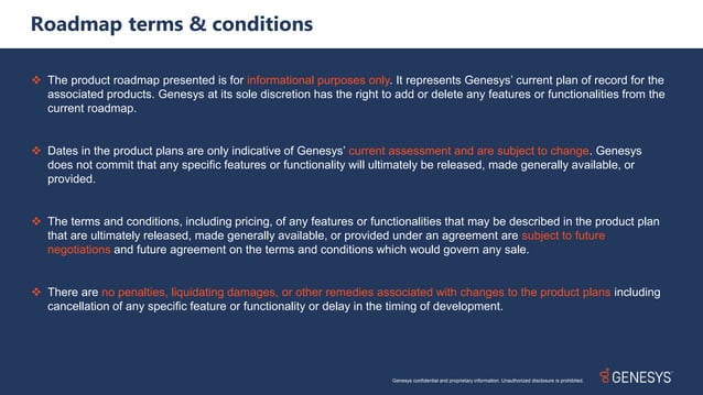 Genesys Engage Contact Center Product Roadmap.PPTX | Cloud Computing | Internet