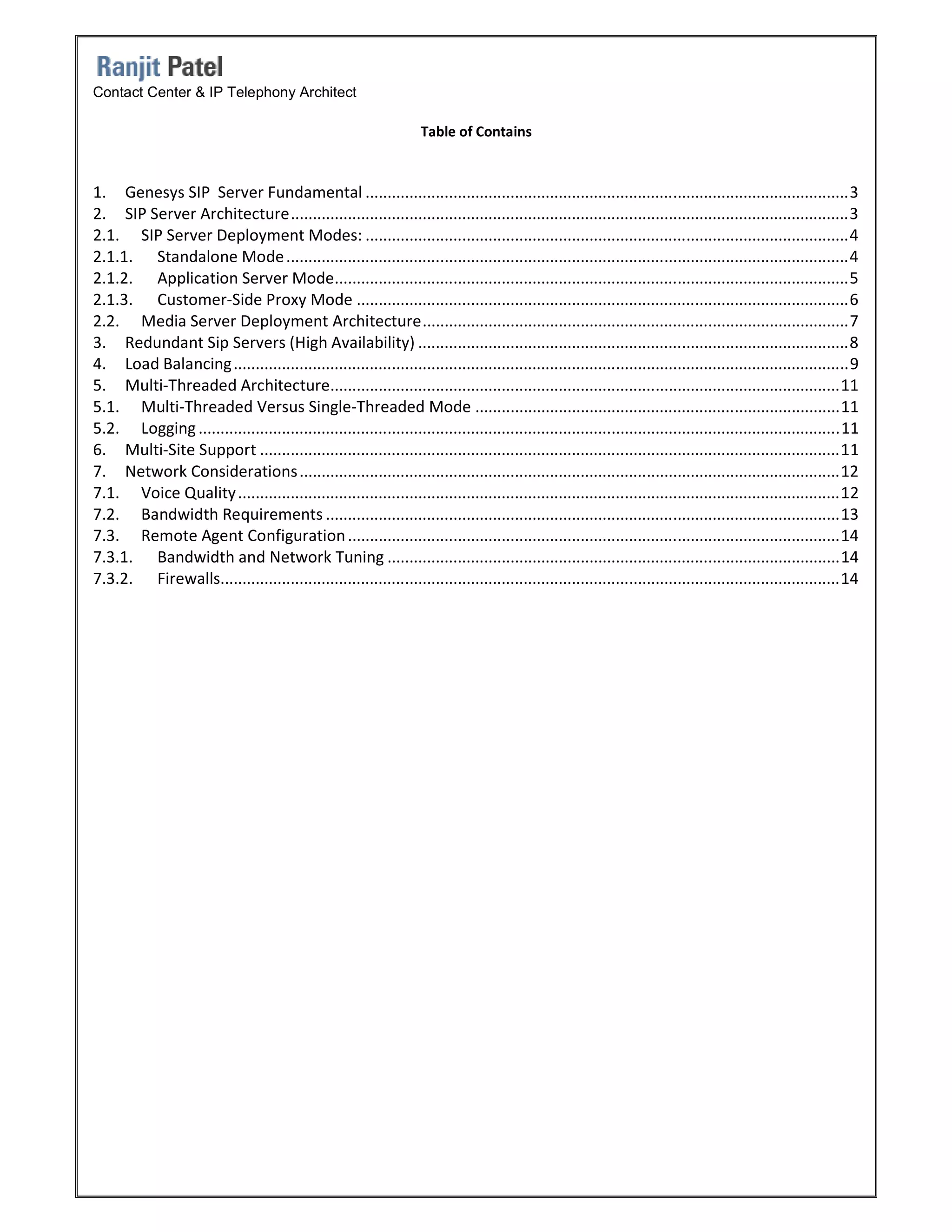 Genesys SIP Server Architecture | PDF