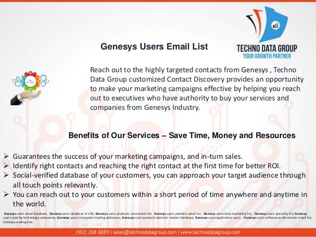 Genesys users email list