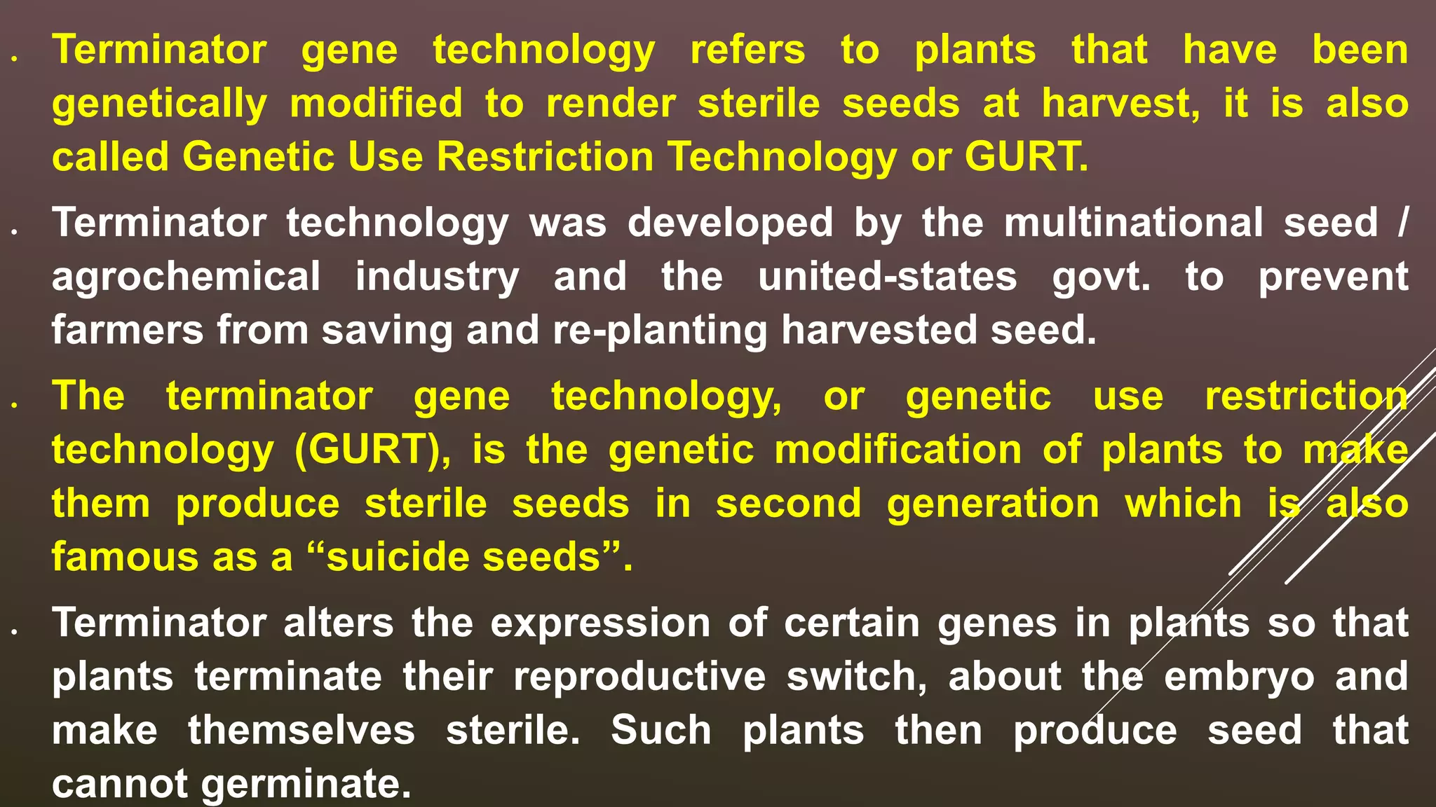 Terminator Gene Technology | PPTX