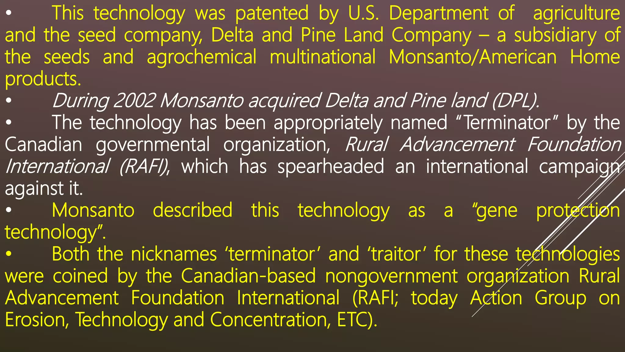 Terminator Gene Technology | PPTX