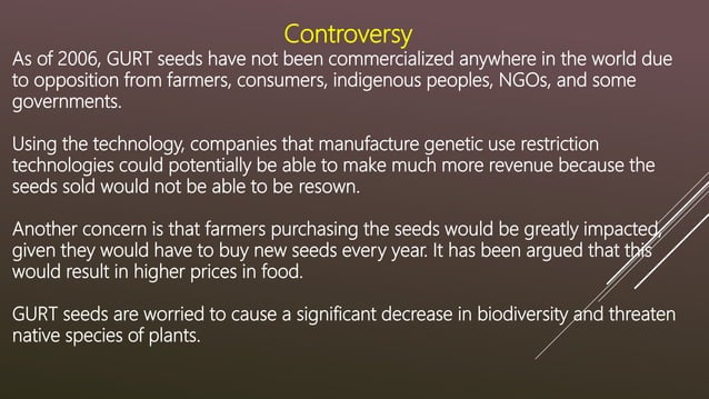 Terminator Gene Technology | PPTX