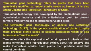 Terminator Gene Technology | PPTX