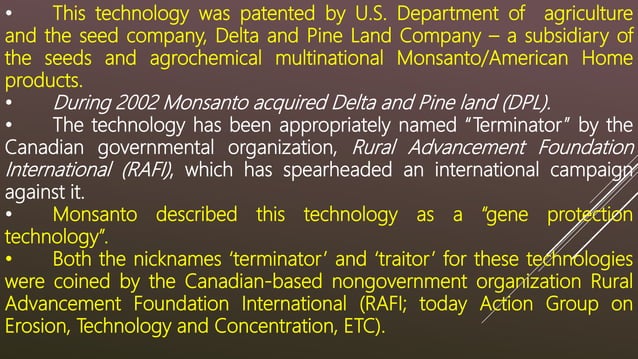 Terminator Gene Technology | PPTX