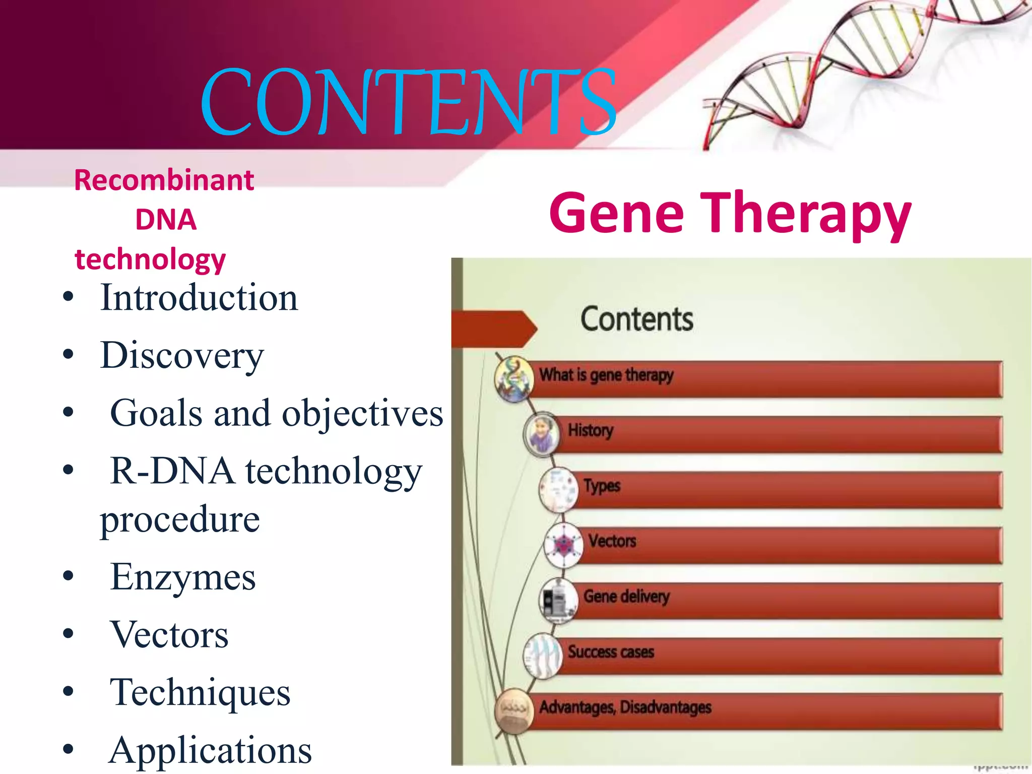 Gene Therapy & R DNA technology | PPTX | Biotech and Biomedical ...