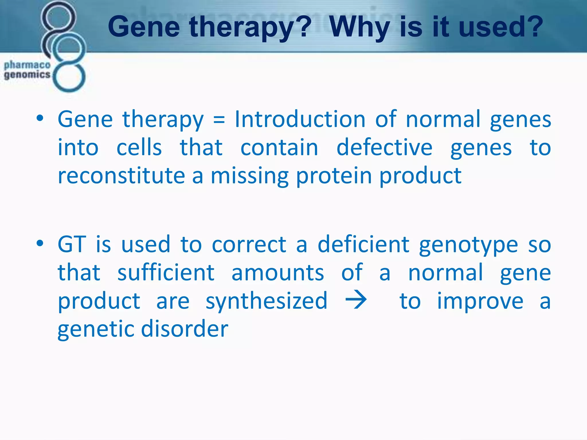 Gene therapy: short introduction | PPTX