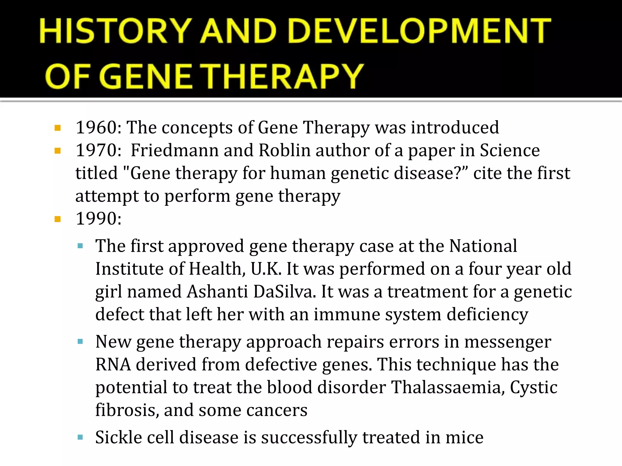 Gene therapy | PPTX | Genetics | Science