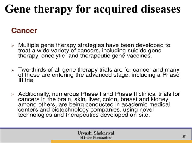Gene Therapy, Applications and Recent advances | PPT