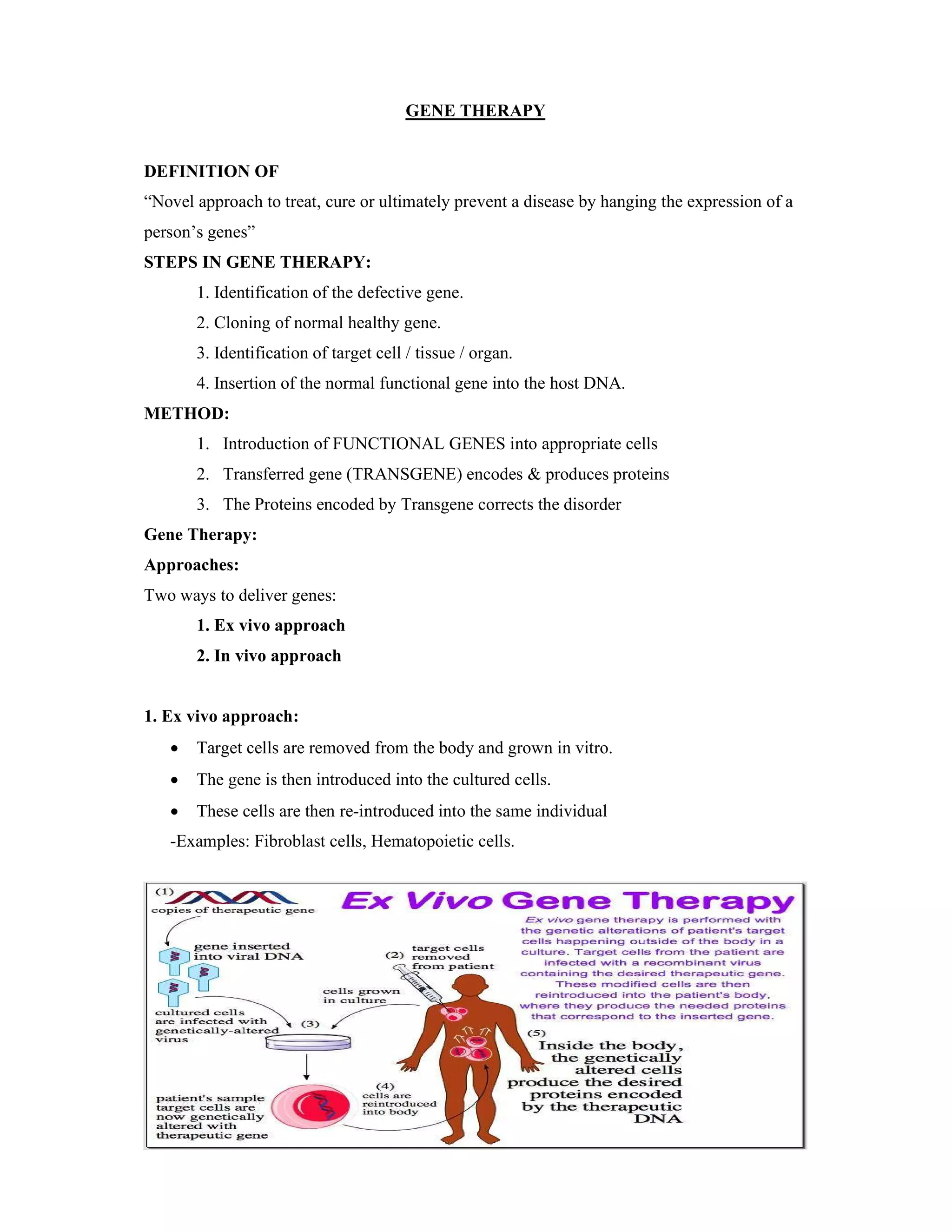 GENE THERAPY AND ITS APPLICATION | PDF