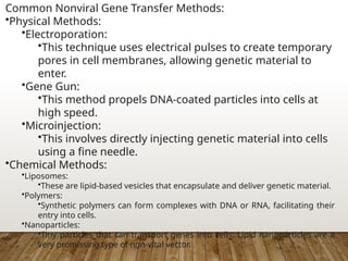 gene therapy, procedure, application and approaches | PPTX