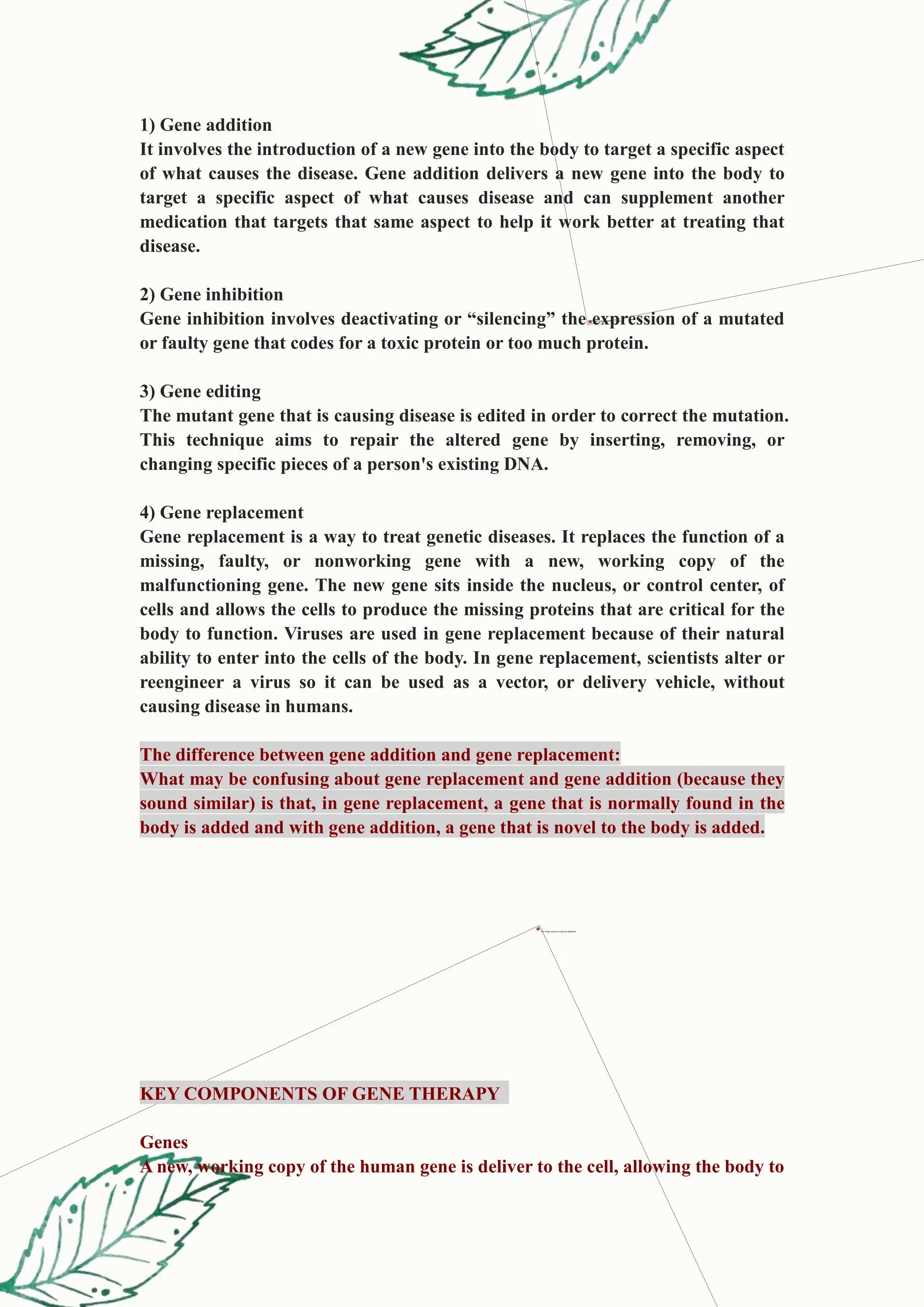 gene therapy notes: introduction, working , types | DOCX