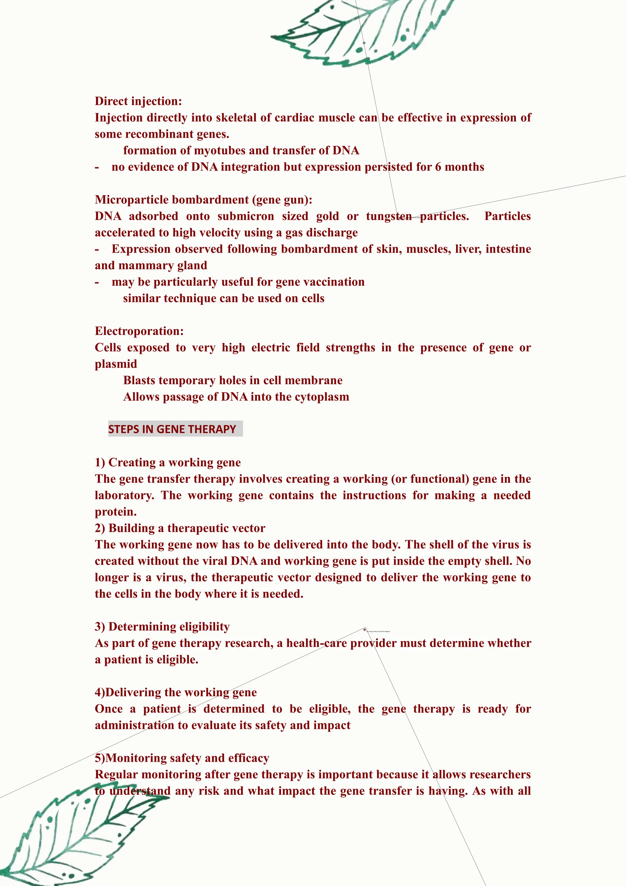 gene therapy notes: introduction, working , types | DOCX