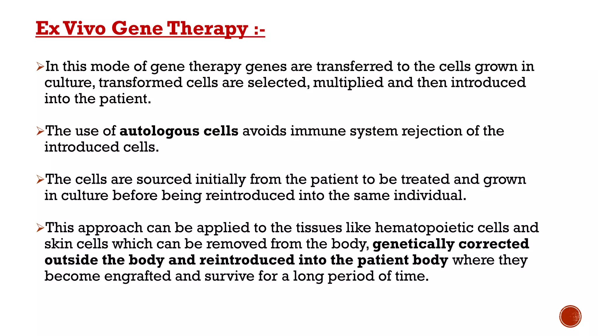 Gene therapy : Types, Gene transfer methods vectors for gene therapy ...