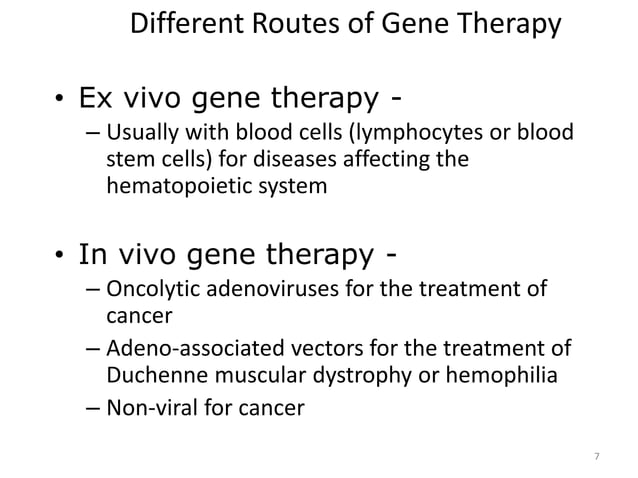 Gene therapy with viral and non viral vectors.pptx | Biological ...