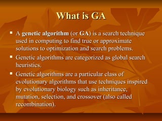 Genetic algorithms | PPT