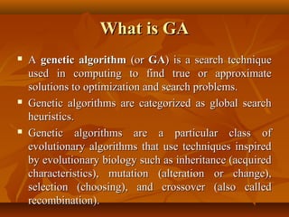 Genetic algorithms | PPT