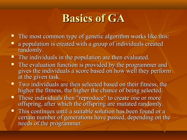 Genetic algorithms full lecture | PPT