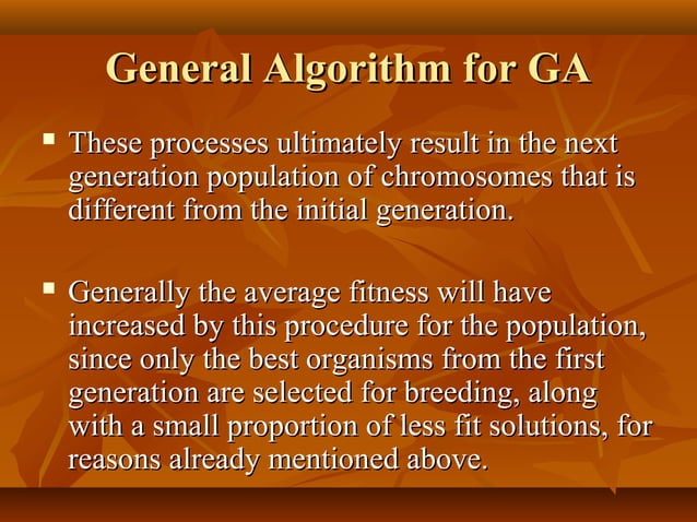 Genetic algorithms full lecture | PPT