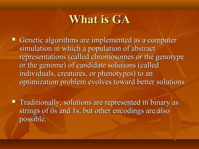 Genetic algorithms full lecture | PPT