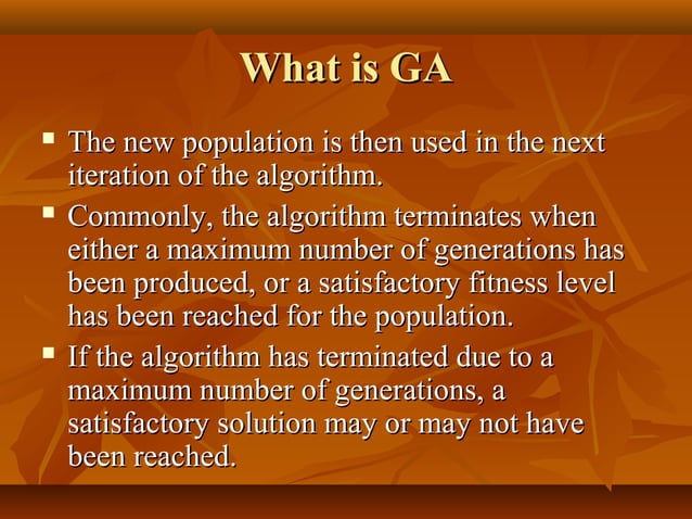 Genetic algorithms full lecture | PPT