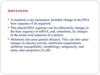 Genetic-code-and-Mutation and its typess | PPT