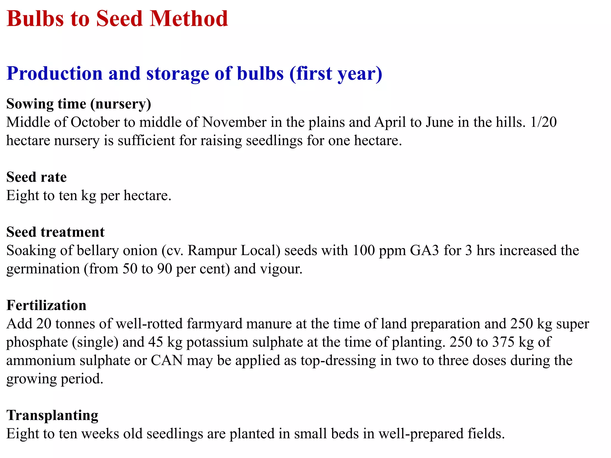 Genetical and agronomical principles of seed 'production , methods of ...