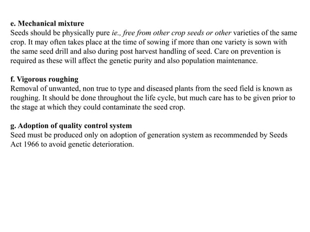 Genetical and agronomical principles of seed 'production , methods of ...