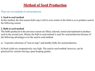 Genetical and agronomical principles of seed 'production , methods of ...