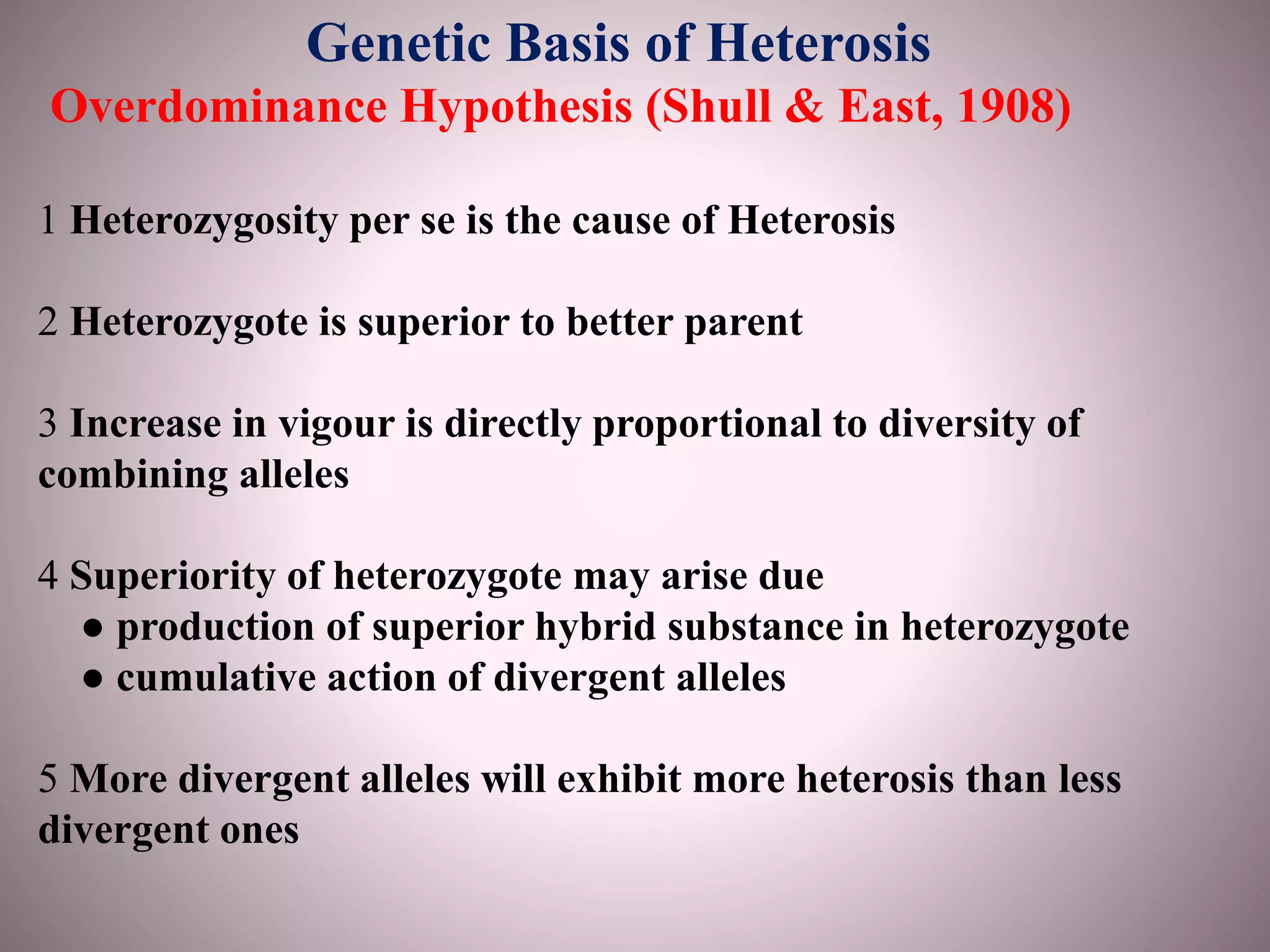 Genetical and physiological basis of heterosis and inbreeding | PPTX