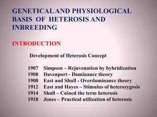 Genetical and physiological basis of heterosis and inbreeding | PPTX