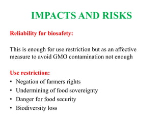 Engineering of crops and seed termination technology | PPTX