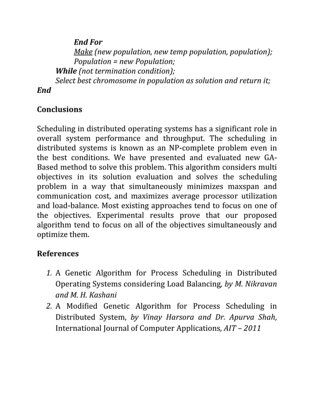 Genetic Algorithm for Process Scheduling | PDF