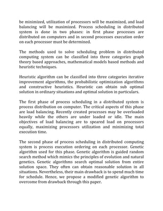 Genetic Algorithm for Process Scheduling | PDF