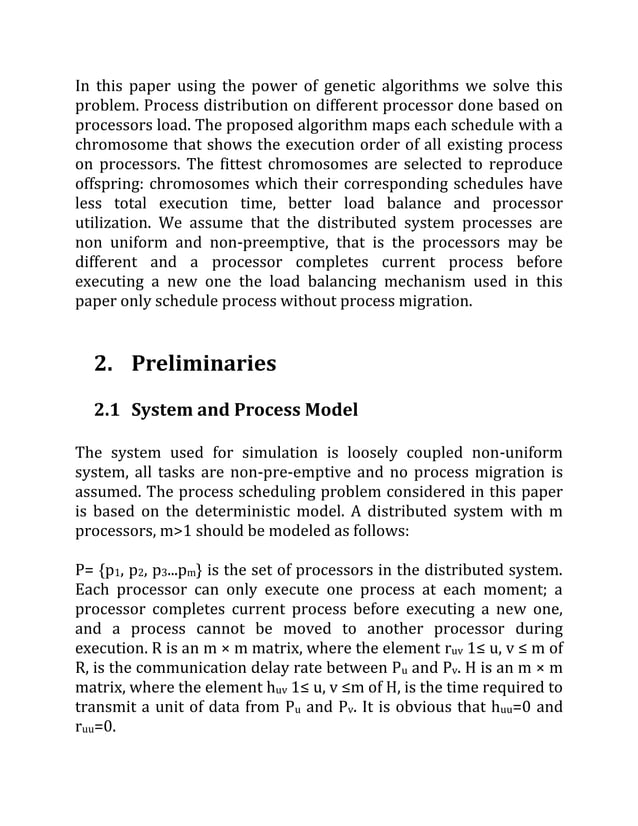Genetic Algorithm for Process Scheduling | PDF