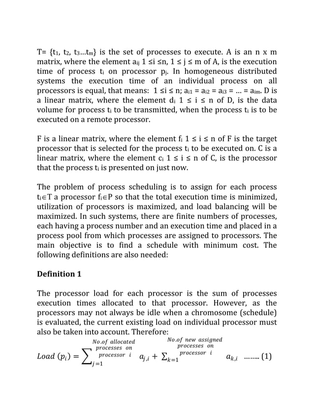 Genetic Algorithm For Process Scheduling Pdf