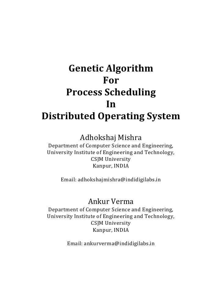 Genetic Algorithm For Process Scheduling