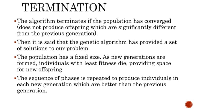 Explanation and example of genetic algorithm | PPTX