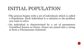 Explanation and example of genetic algorithm | PPTX