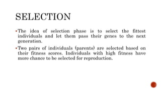 Explanation and example of genetic algorithm | PPTX