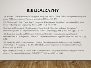 Presentation Slides - Genetic algorithm based key generation for fully homomorphic encryption | PDF