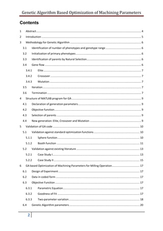 Genetic Algorithm based Optimization of Machining Parameters | PDF