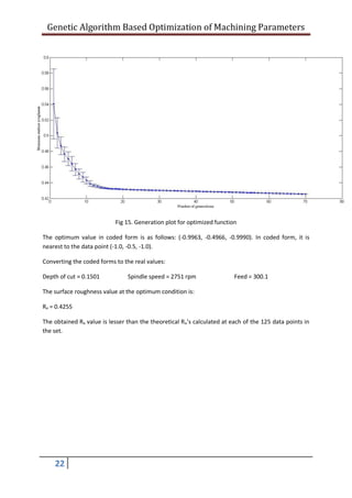 Genetic Algorithm based Optimization of Machining Parameters | PDF