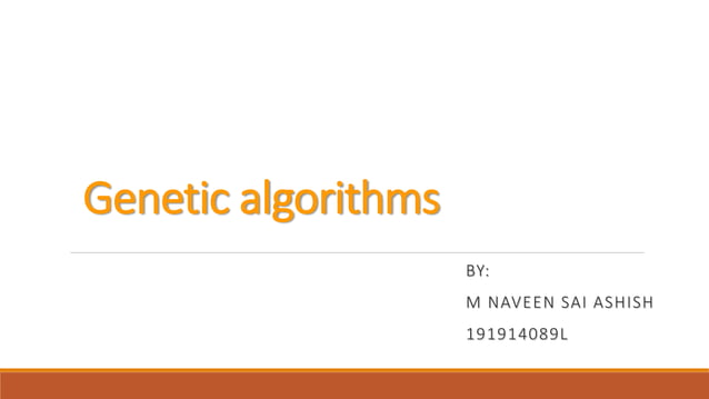 GENETIC ALGORITHM | PPT