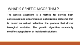 GENETIC ALGORITHM | PPTX