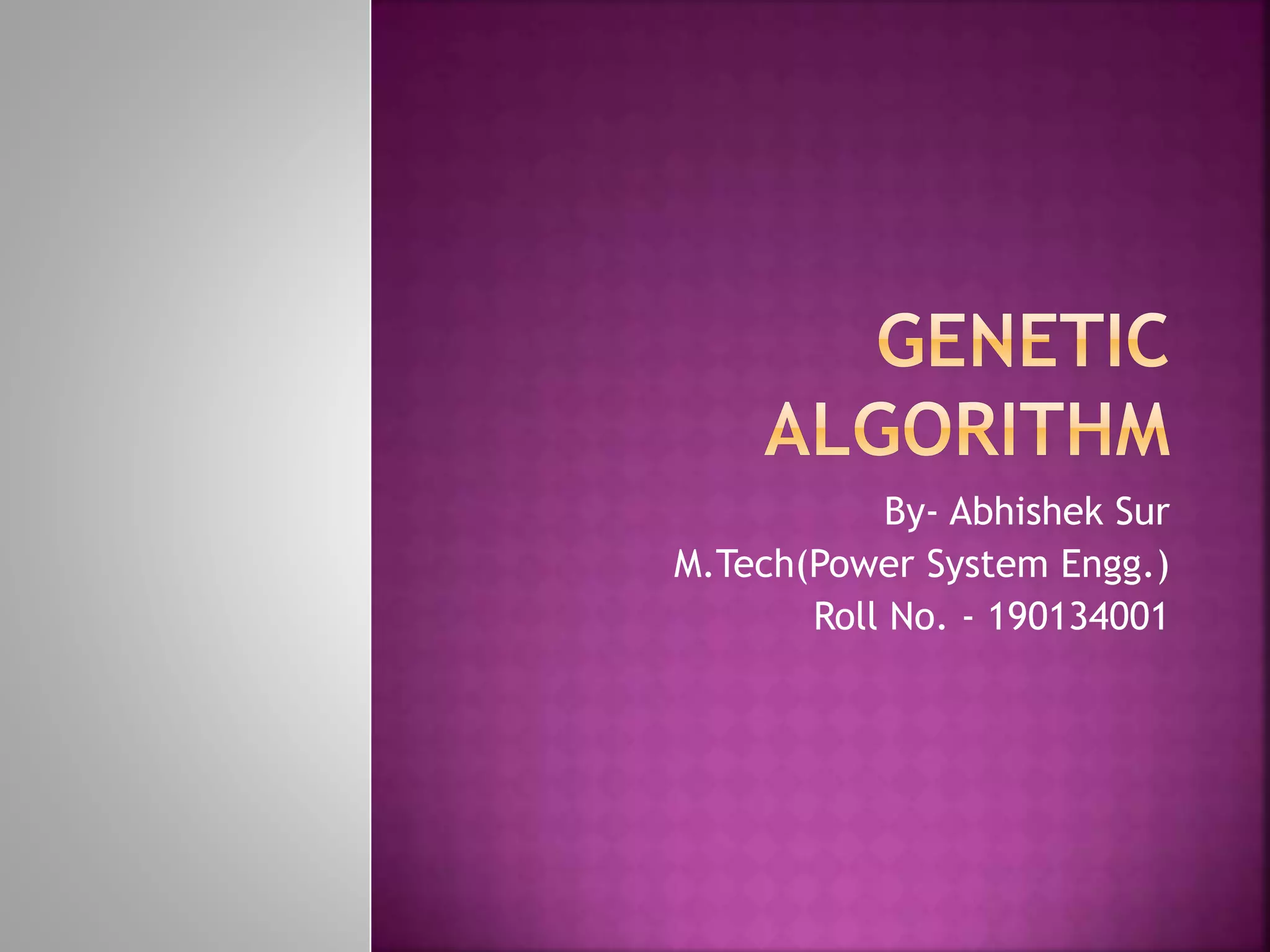 Genetic Algorithm Ppt