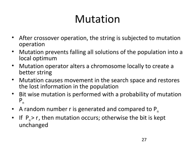 Genetic Algorithms - Artificial Intelligence | PPT